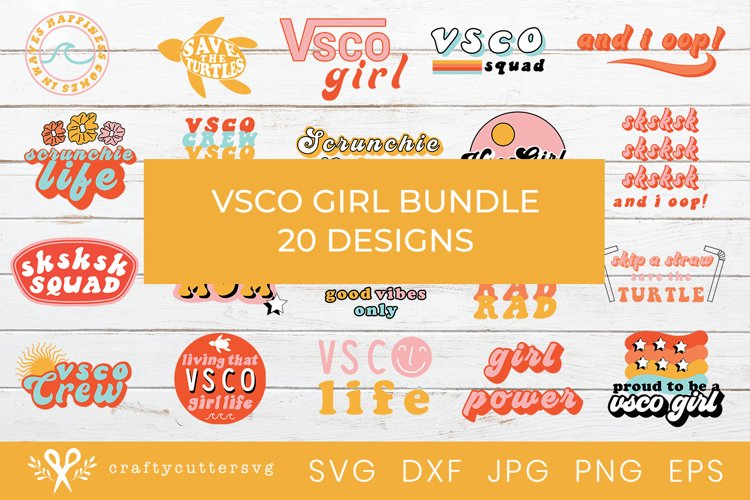 VSCO Girl Svg Bundle 20 designs Svg Cut File (401457)