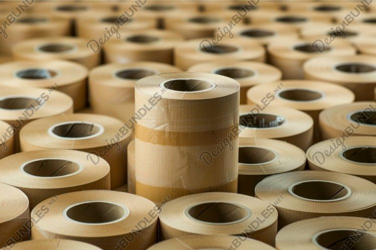Packing tape rolls forming repeating pattern