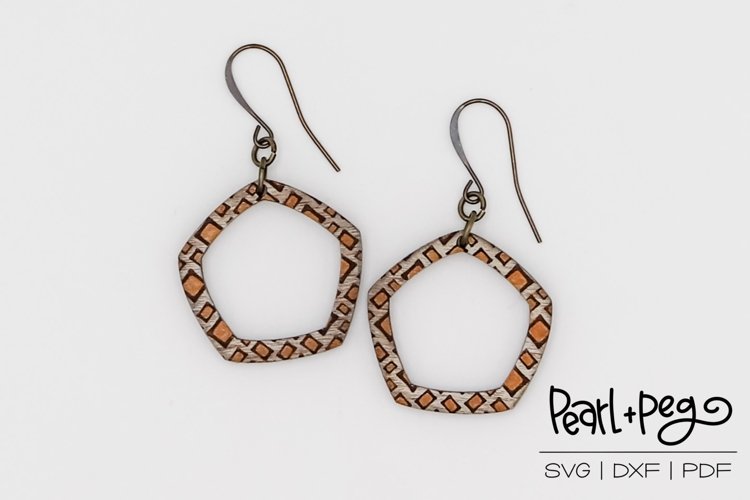 Trendy Box Polygon Laser Engraved Earring Download