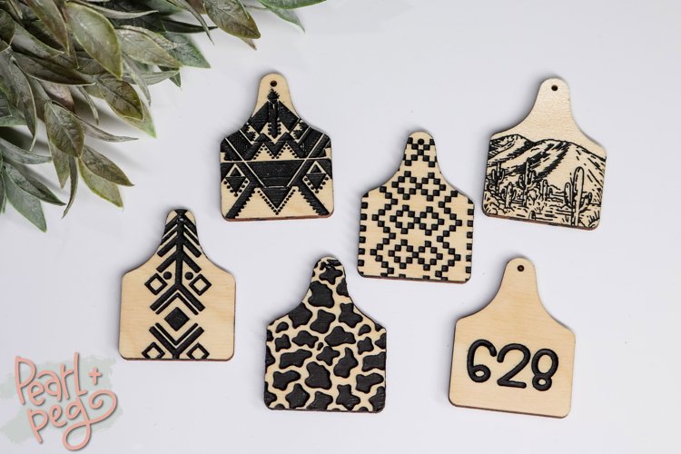 Southwestern Cow Tag Bundle Laser Engraved Earrings