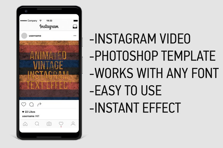 Animated Vintage Instagram Text Effect