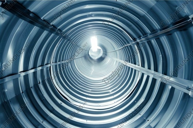 Round metal tunnel structure showing diminishing perspective