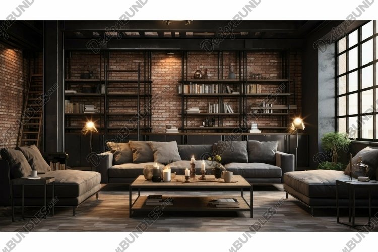 industrial brick wall interior
