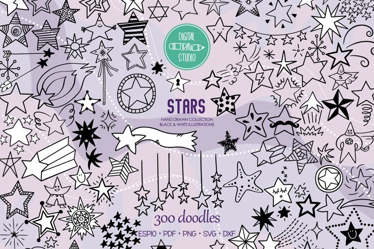 Star Doodles Hand Drawn Constellation Shooting Star