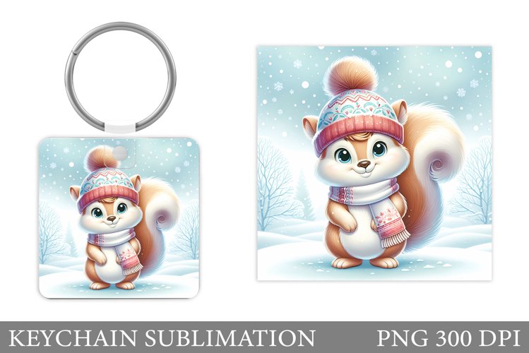 Cute Squirrel Keychain. Christmas Keychain (4944494)