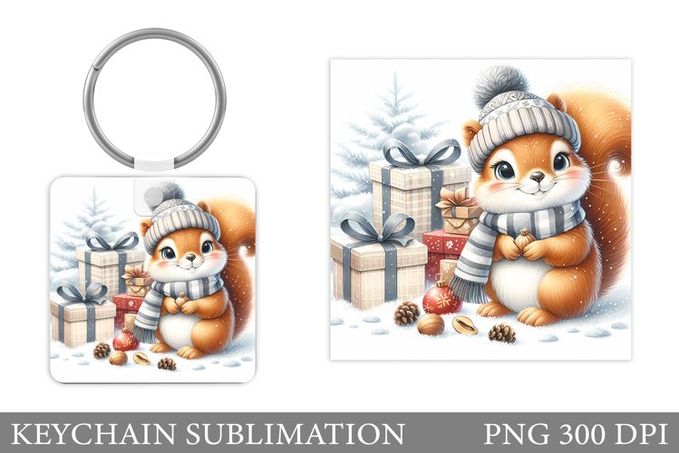Cute Squirrel Keychain. Christmas Keychain (4944496)