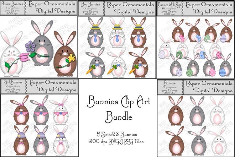 Clip Art, Easter Clip Art, Easter Bunnies Clip Art Bundle
