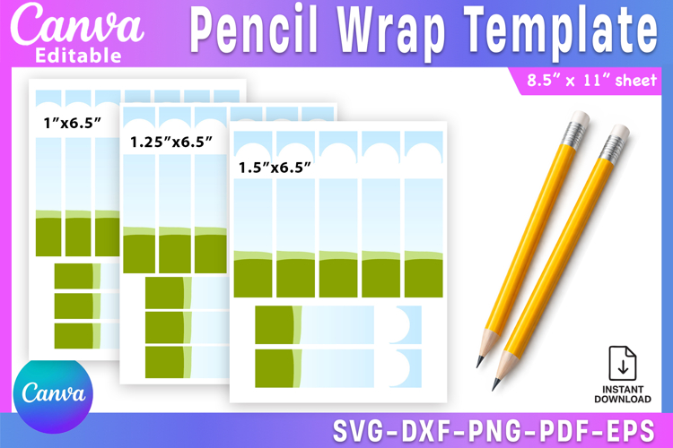 Pencil Label Template, Editable CanvaTemplate, Pencil Label