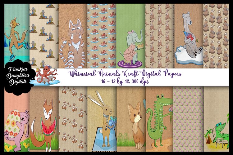 Whimsical Animals Silhouettes AI EPS PNG (1093542) | Backgrounds ...