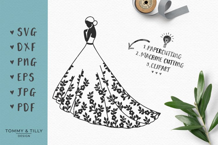 Floral Bride No.2 - SVG EPS DXF PNG JPG PDF Cutting File