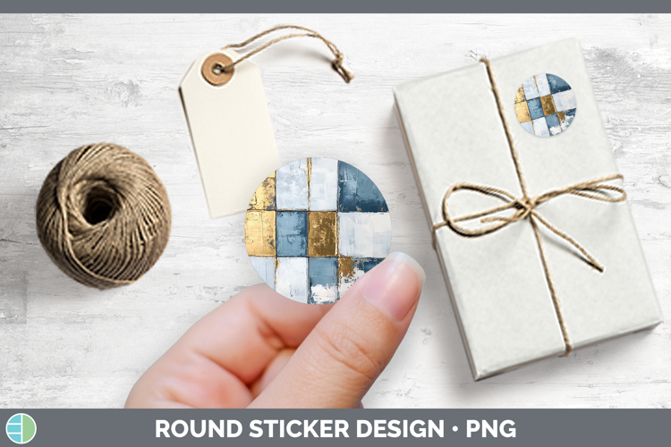 Abstract Light Blue Stickers | Round Labels Designs