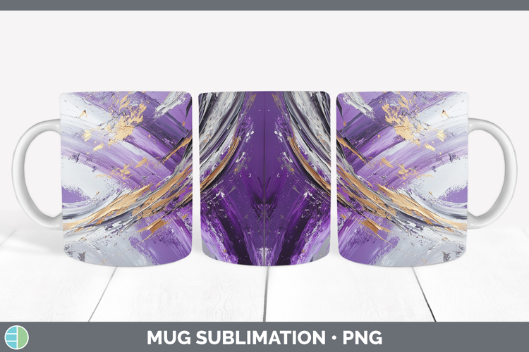 Abstract Purple Mug Wrap Sublimation Coffee Cup Designs
