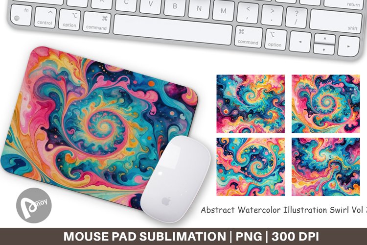 Mouse Pad Abstract Watercolor Swirl (3832683)