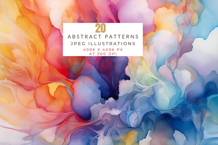 Abstract Watercolor Patterns| 20 Jpeg Illustrations