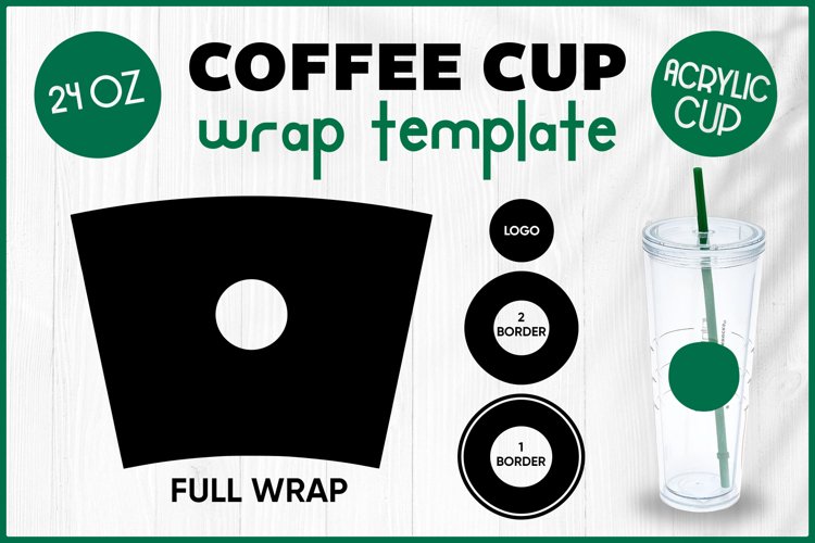 Digital Download Starbucks Full Wrap And Logo Templates For 24 Oz 