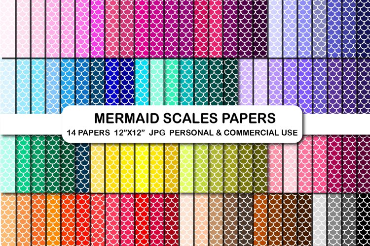 Mermaid scales digital papers, Scallop fish scales pattern (1080299 ...