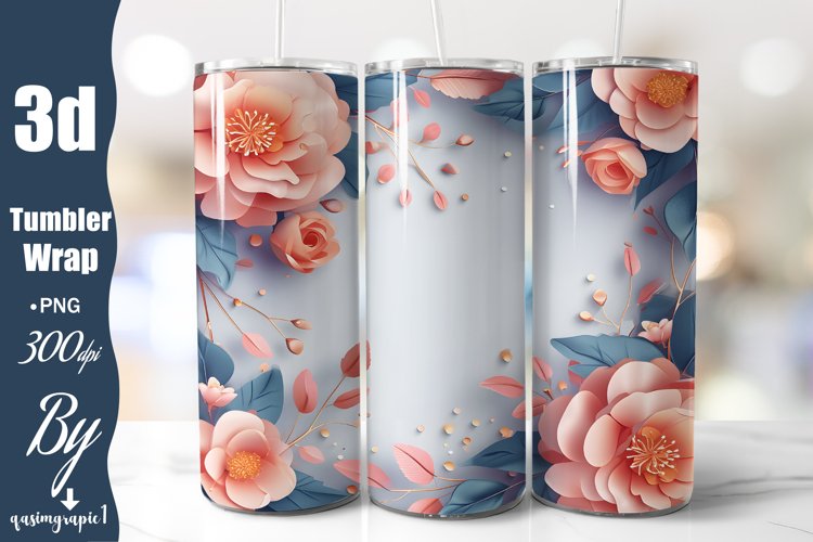 Add your own text Tumbler, Floral Add Your Name (3229372)