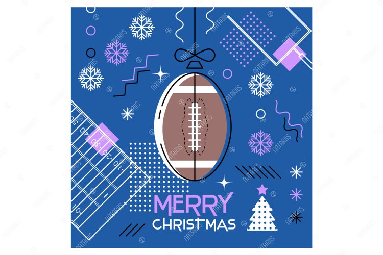 Christmas sports greeting card. Flat design. (512231)