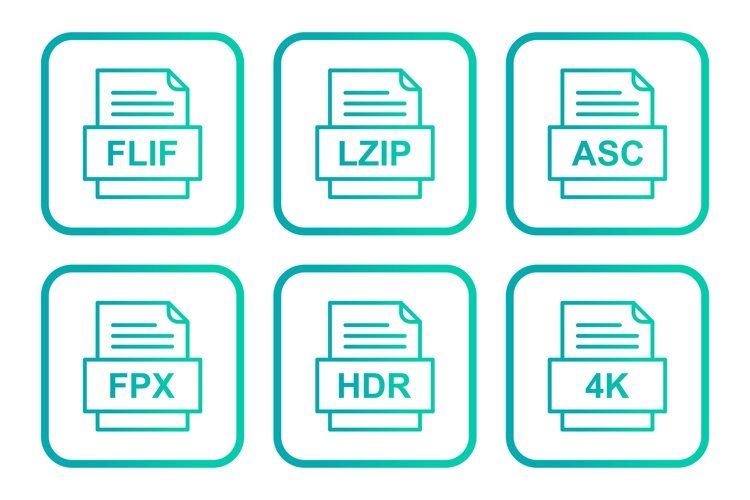 Set Of File Formats Icons (451500)