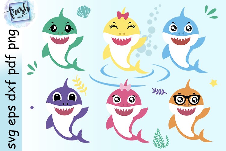 Baby Shark Family SVG | Design Bundles