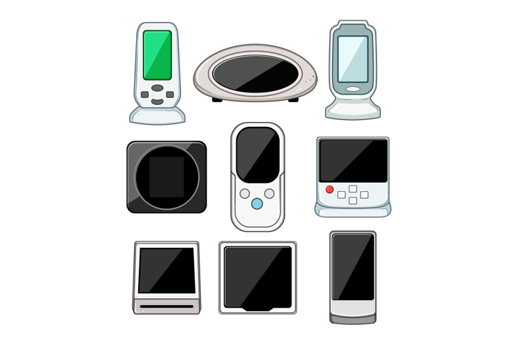 air quality monitor set cartoon vector (6555867)