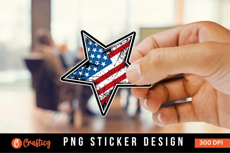 American 4th July Star Sticker,USA Independence Day Sticker