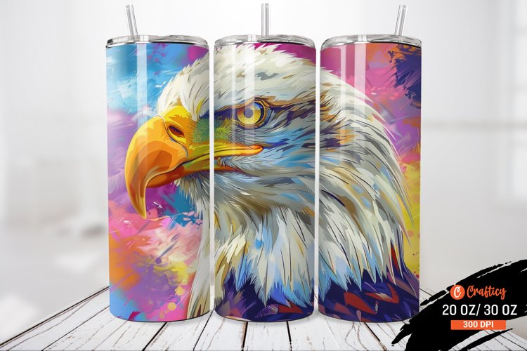 3D American Bald Eagle Tumbler wrap