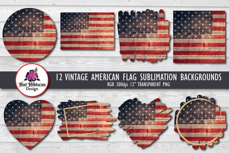 Vintage American Flag, American Flag Sublimation PNG