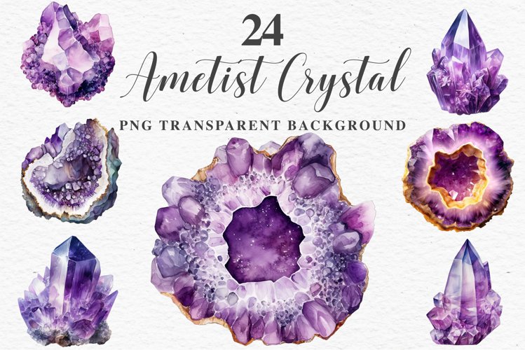 Amethyst Crystals Gems Gemstones Geode Clipart PNG Scrapbook