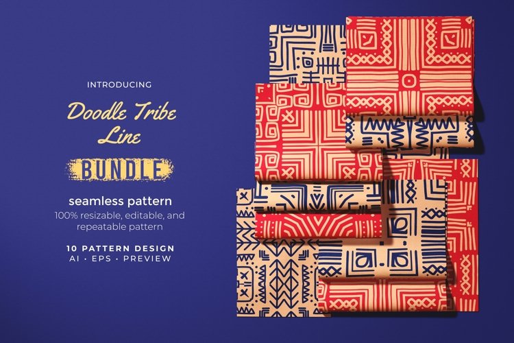Doodle Tribe Line - Seamless Pattern