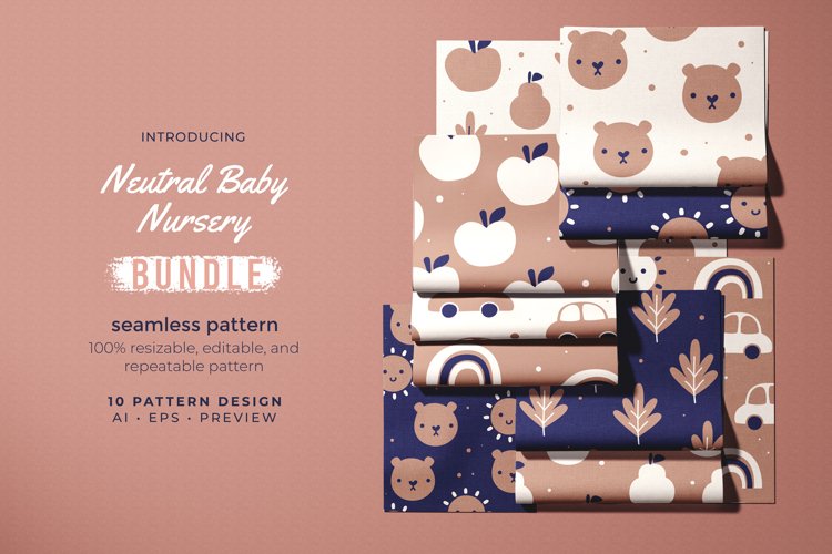 Neutral Baby Nursery - Seamless Pattern