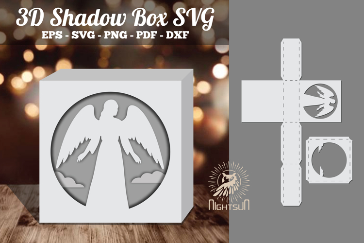 Angel 3D Papercut Shadow Box SVG (6458849)