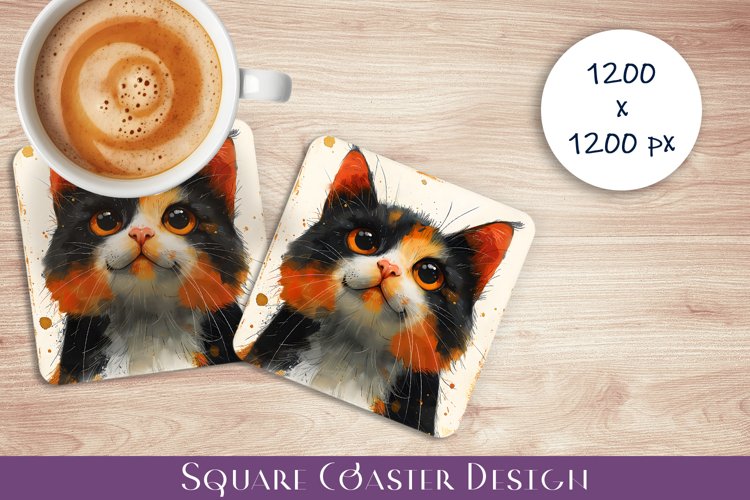 Funny cat coaster / sublimation animal coaster (4066831)