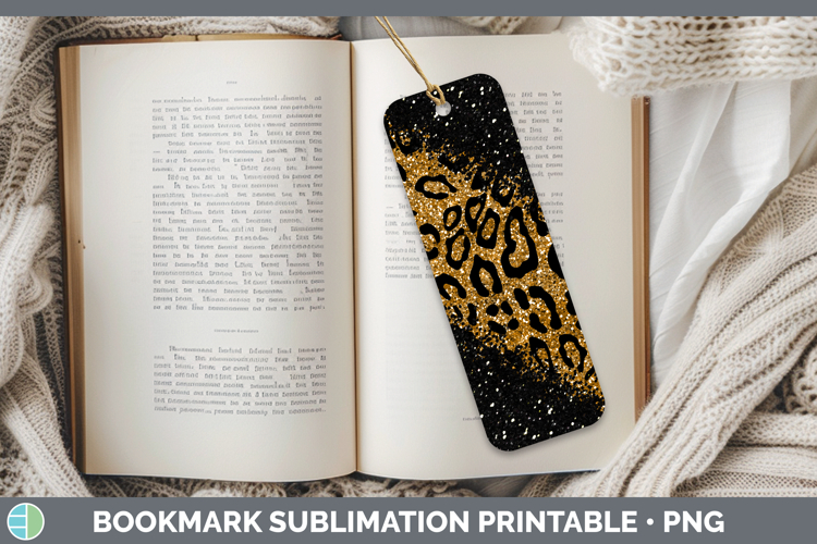 Animal Glitter Leopard Print Bookmark Sublimation Printable