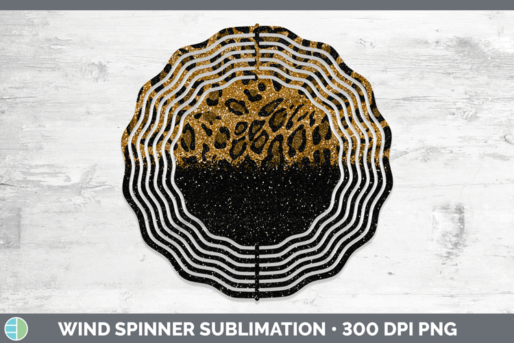 Animal Glitter Leopard Wind Spinner Sublimation Spinner Desi