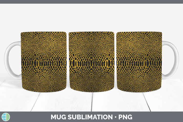 Animal Gold Snake Mug Wrap Sublimation Coffee Cup Designs