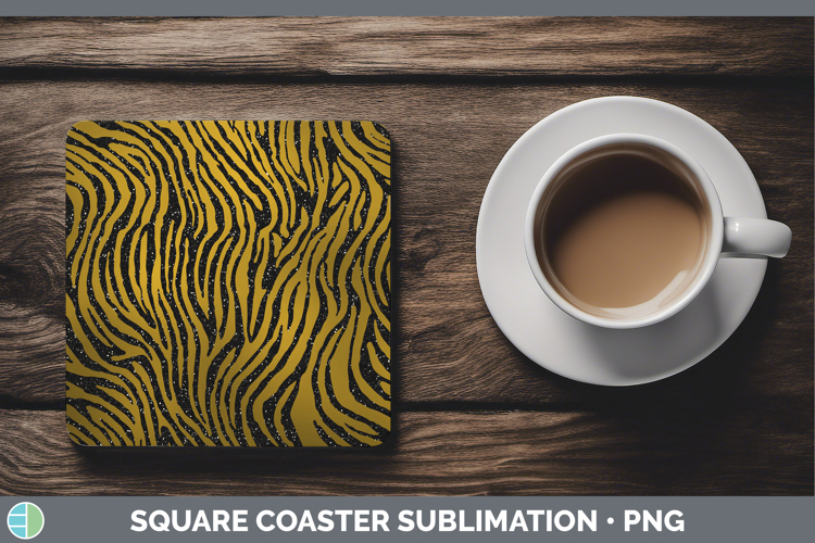 Animal Gold Zebra Square Coaster Sublimation Coaster Designs