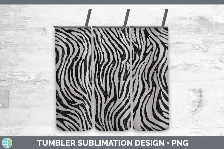 Animal Gray Zebra Print Tumbler Sublimation 20 oz Skinny Tum