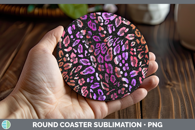 Animal Leopard Print Round Coaster Sublimation Coaster Desig