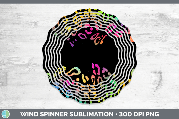 Animal Rainbow Leopard Print Wind Spinner Sublimation Spinne