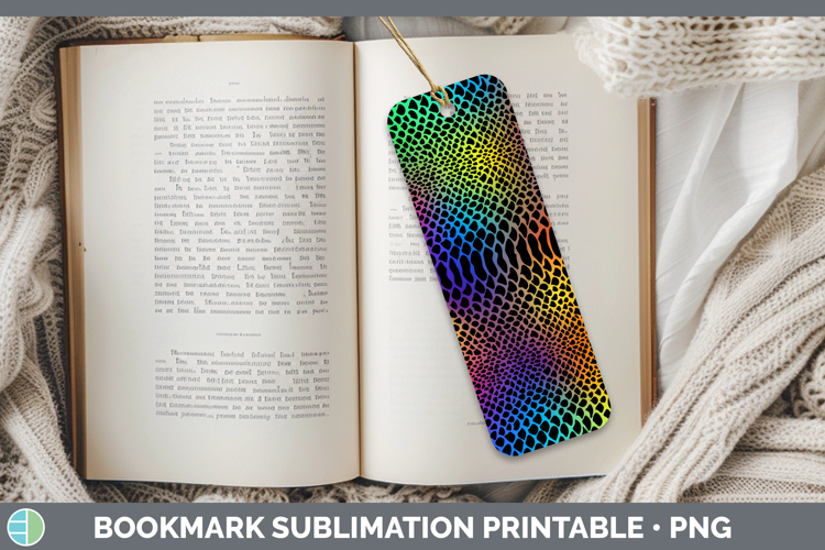 Animal Rainbow Snake Print Bookmark Sublimation Printable De