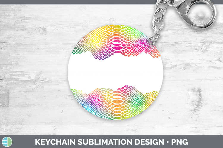 Animal Rainbow Snake Print Keychain Sublimation Keyring Desi