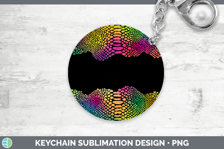 Animal Rainbow Snake Print Keychain Sublimation Keyring Desi