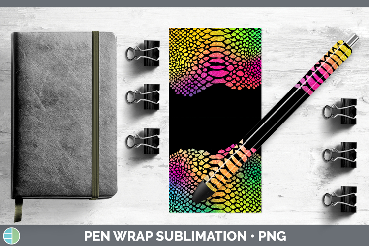 Animal Rainbow Snake Print Pen Wrap Sublimation Pen Designs