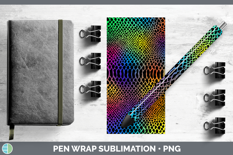 Animal Rainbow Snake Print Pen Wrap Sublimation Pen Designs