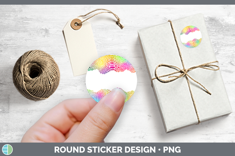 Animal Rainbow Snake Print Stickers | Round Labels Designs