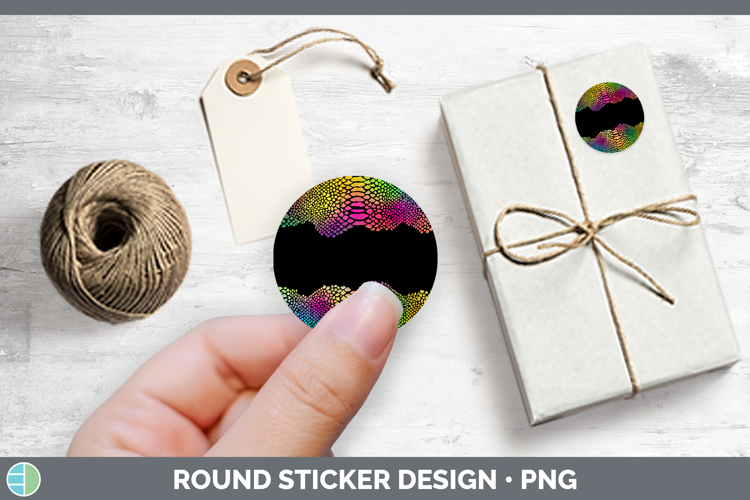 Animal Rainbow Snake Print Stickers | Round Labels Designs