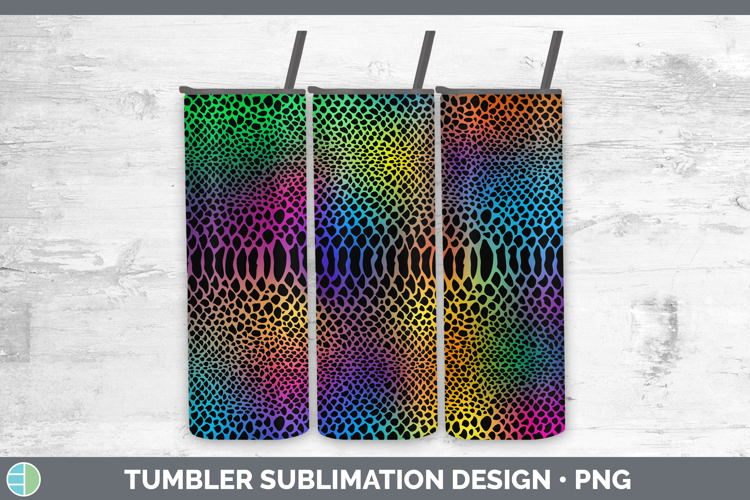 Animal Rainbow Snake Print Tumbler Sublimation 20 oz Skinny