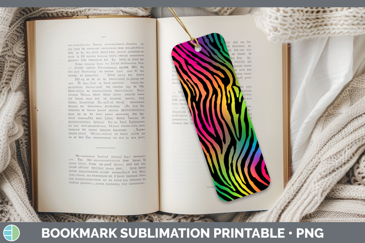 Animal Rainbow Zebra Print Bookmark Sublimation Printable De