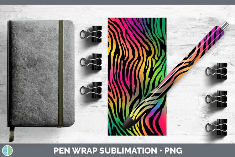 Animal Rainbow Zebra Print Pen Wrap Sublimation Pen Designs